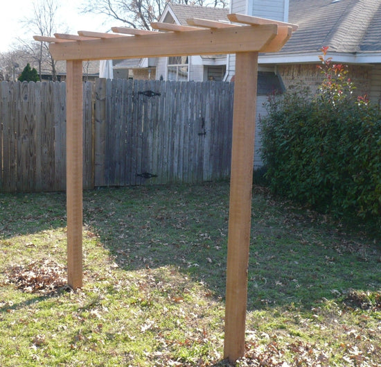 Threeman Products Cedar Entryway 4x4 Post Pergola Garden Arbor Swing Stand